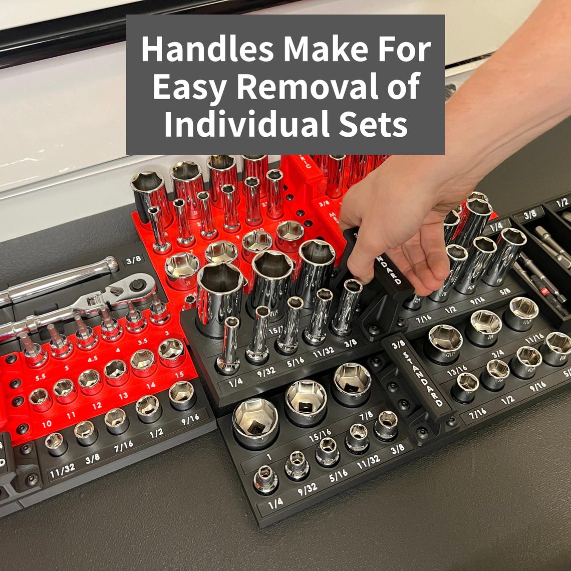 1/2 Drive Socket Trays NO SKIPS 3/8in - 1-1/2in & 10mm - 38mm ...