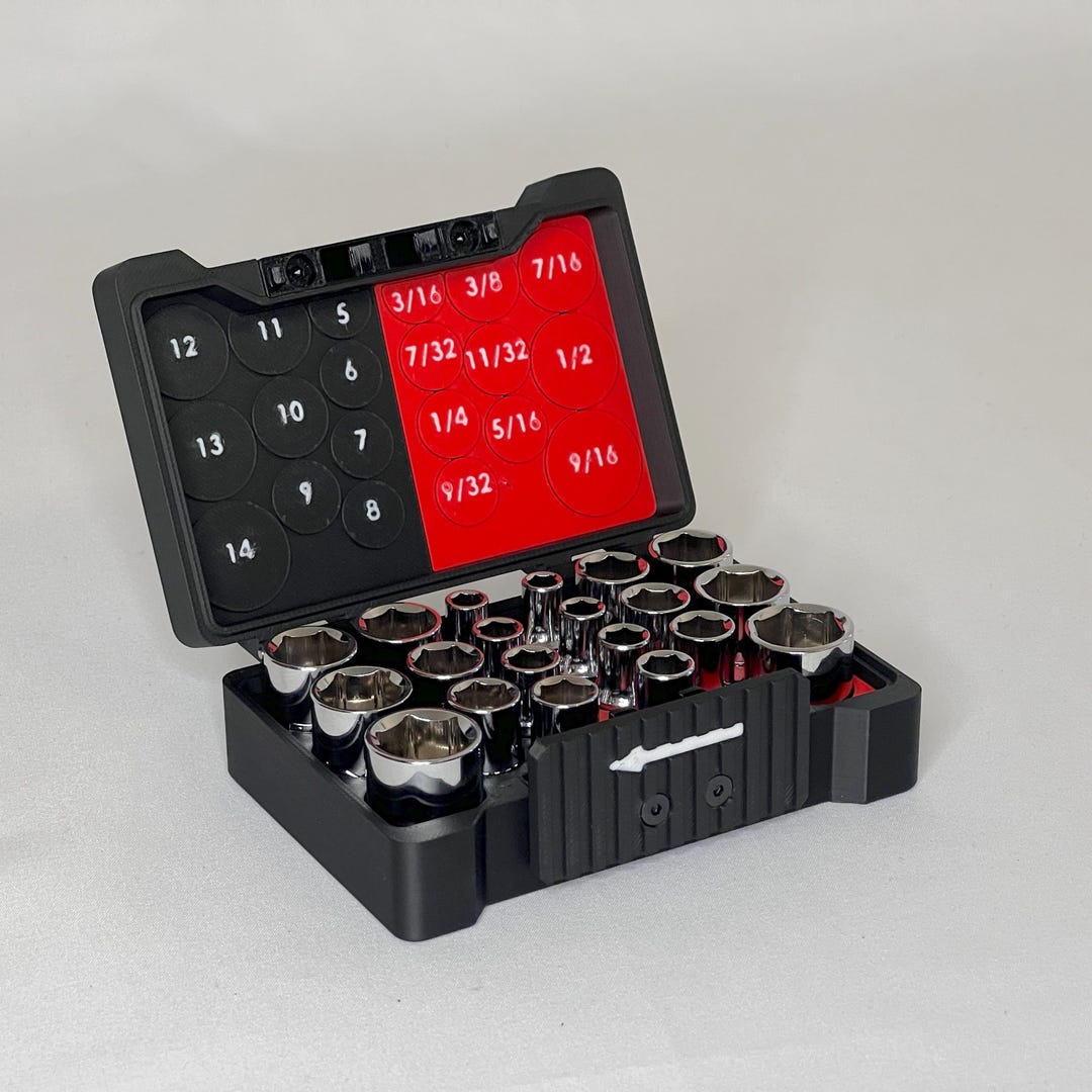 Compact 1/4 Inch Drive Socket Case for 20 Piece Socket Set for Chrome ...