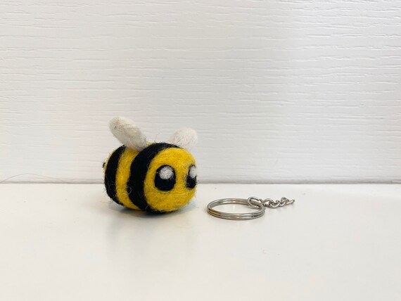 Mini Bee Felt Plush Needle Crafted Gift Cute Keychain - Etsy