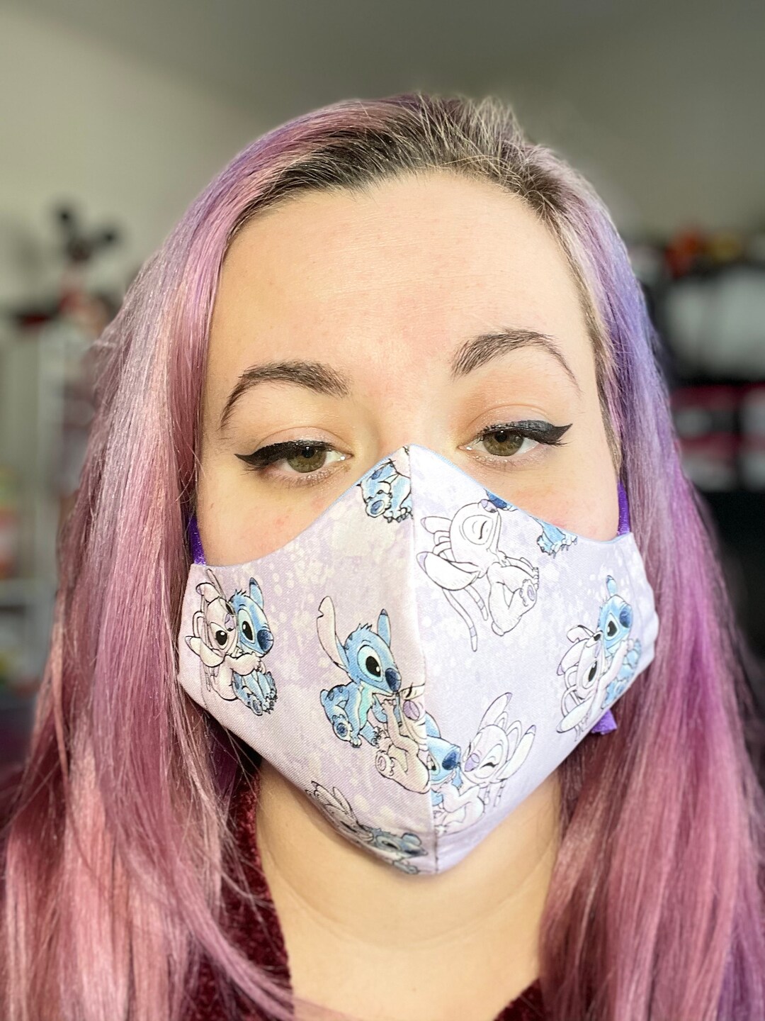 Purple Stitch and Angel Face Mask - Etsy
