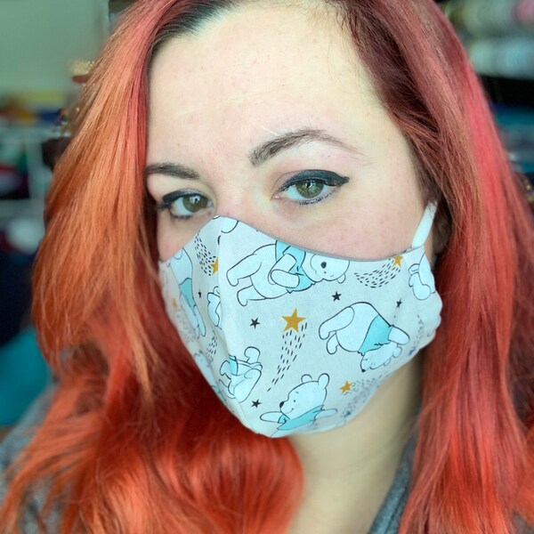 Winnie the Pooh Face Mask - Etsy