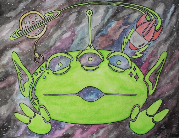Toy Story Alien Art Print Watercolor Disney Illustration | Etsy