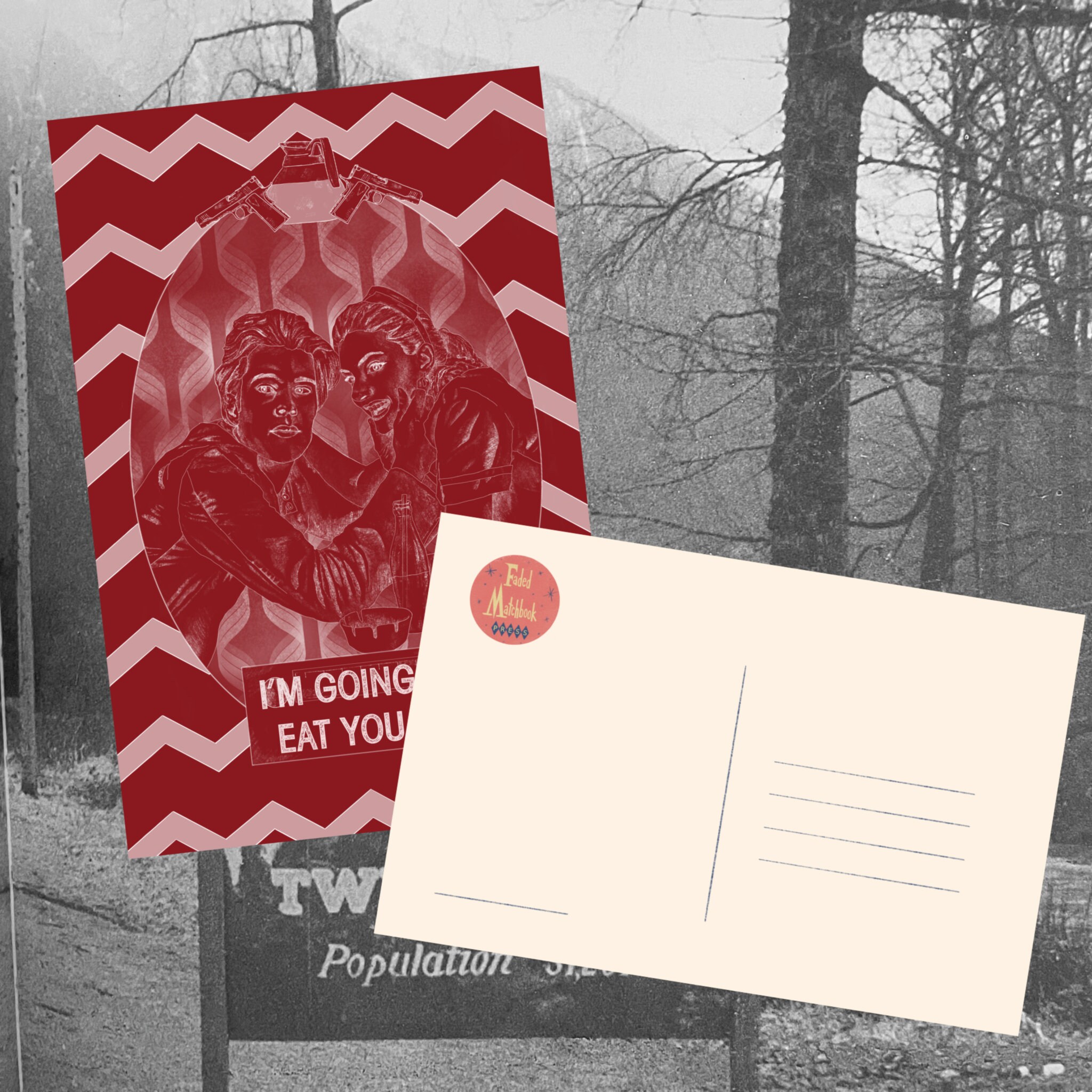 Twin Peaks Postcard - Bobby Briggs and Shelly Johnson, David Lynch 4x6 ...