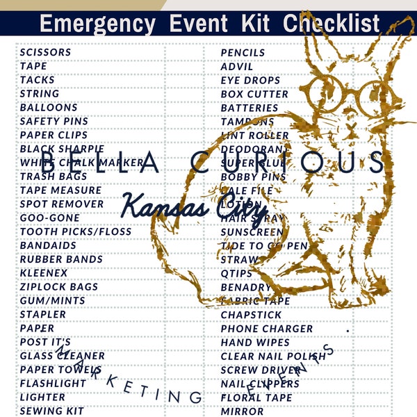 Emergency Event Kit Checklist - Etsy