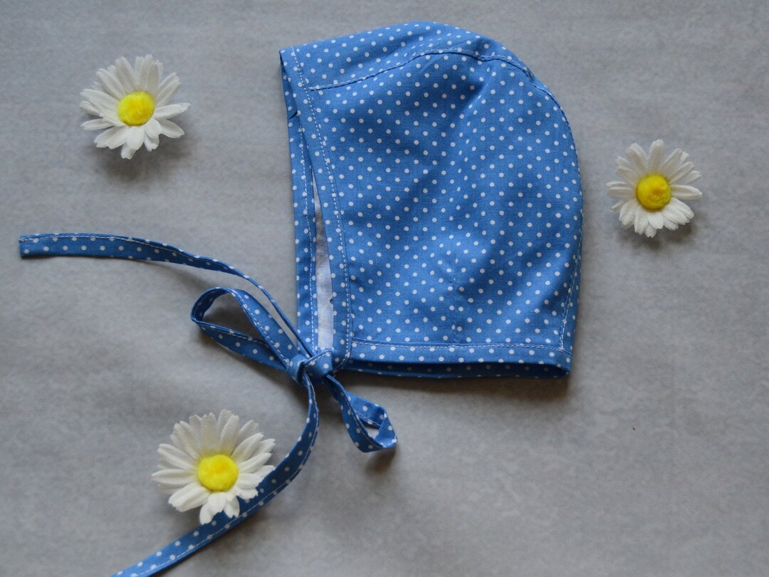 Baby Bonnet Blue Baby Bonnet Reversible Bonnet Lining Cotton Lining ...