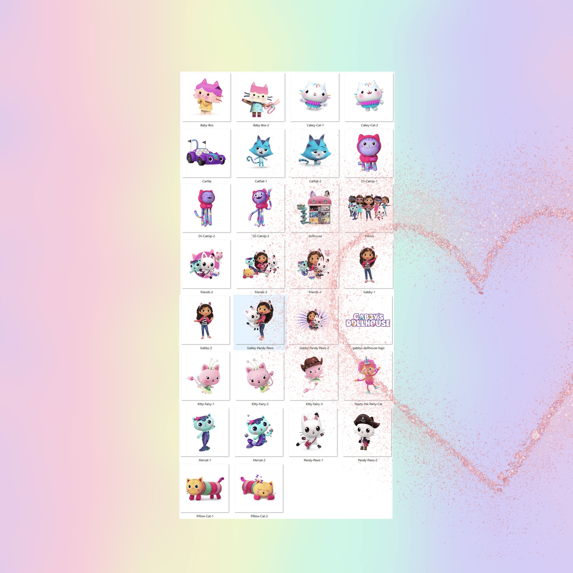 Gabby's Dollhouse PNG Character Clipart: 30 HD Transparent Images - Etsy