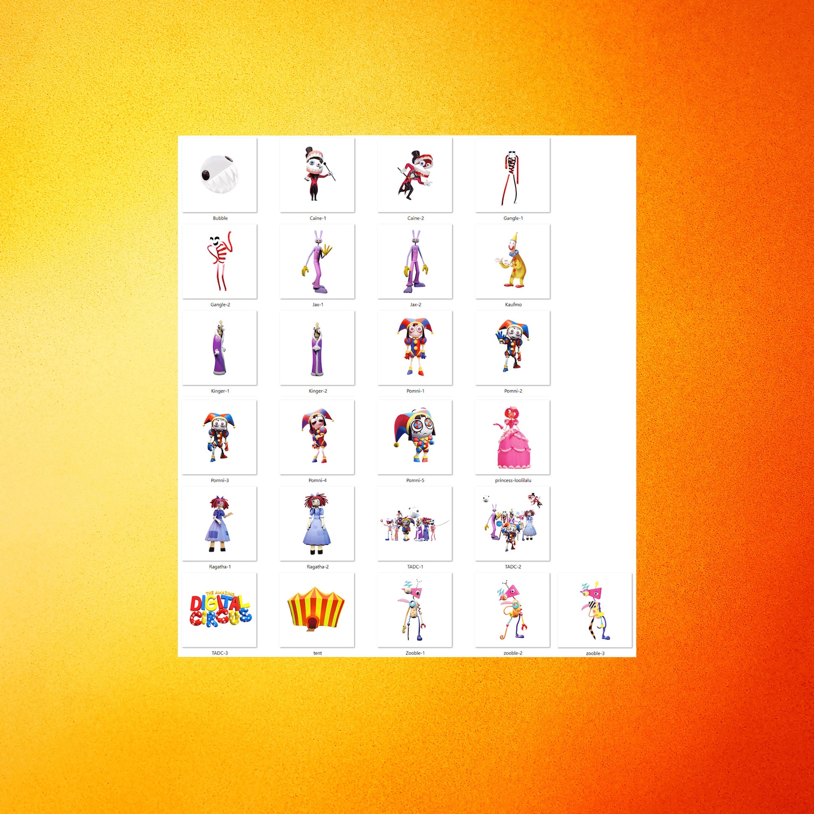 The Amazing Digital Circus Characters PNG Pack | 25 HD Images | Approx ...