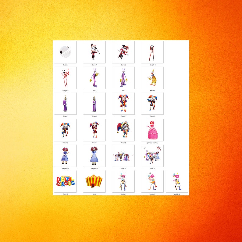 The Amazing Digital Circus Characters PNG Pack | 25 HD Images | Approx ...