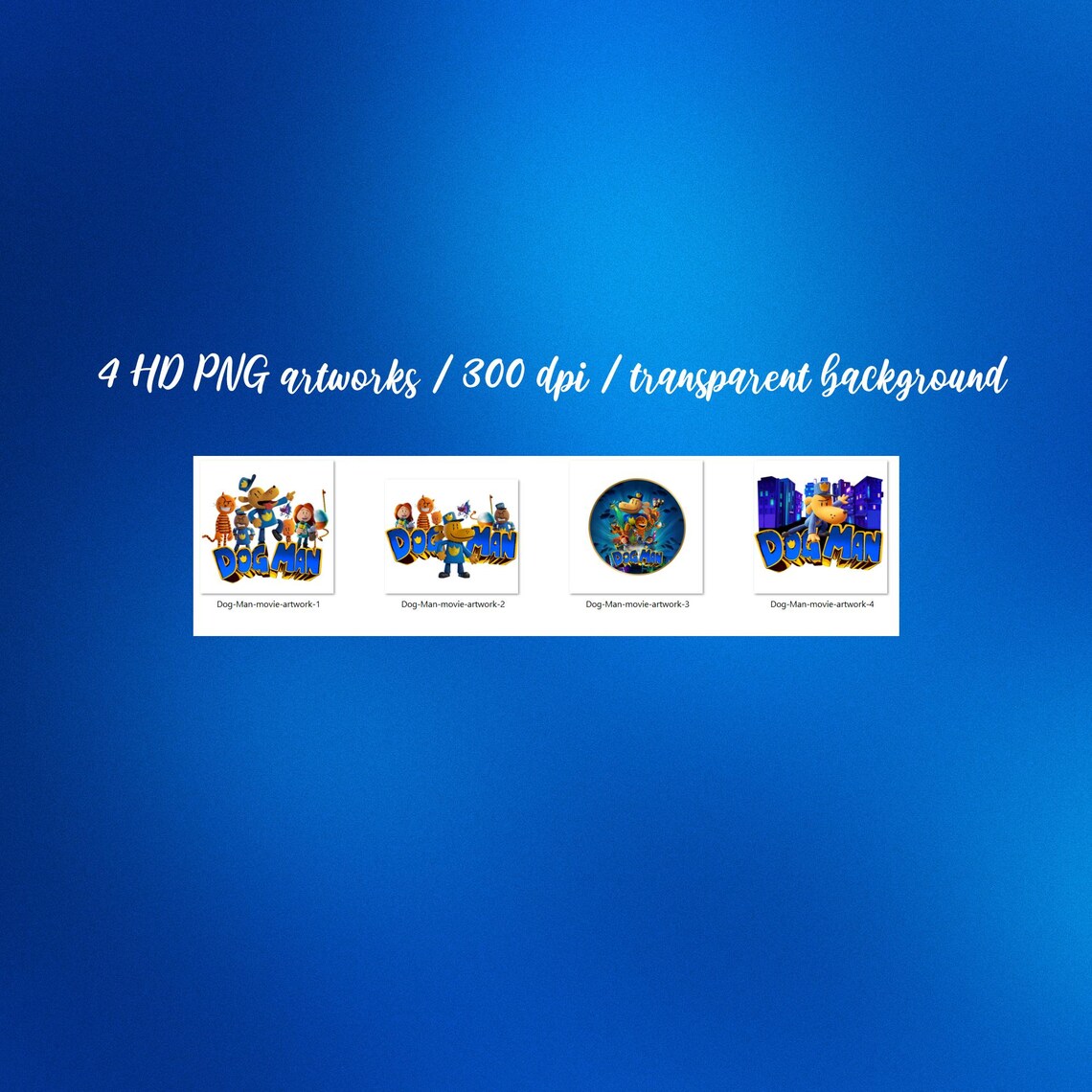 Dog Man Characters PNG Bundle - 4 HD Images, 300 DPI, Transparent ...