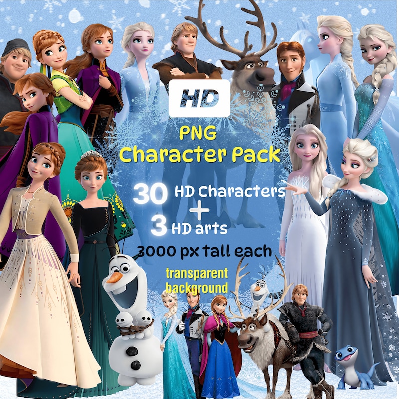 Frozen Characters Backdrop - Etsy