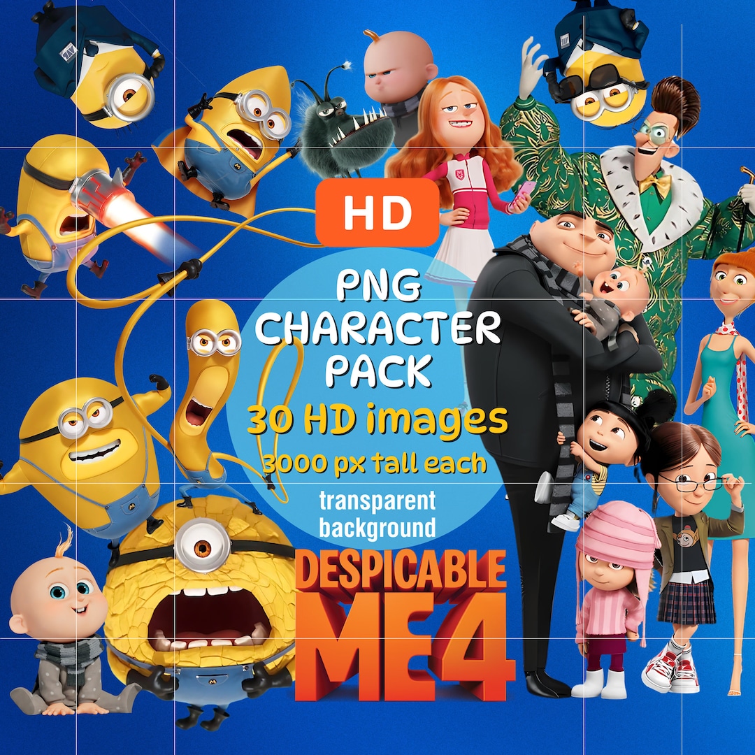 Despicable Me 4 PNG Character Pack | 30 HD Images | up to 3000px Tall ...