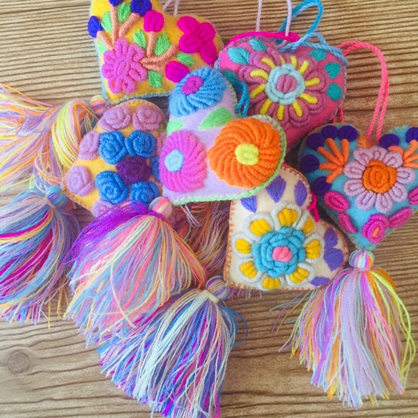Mexican Felt Hearts - Etsy