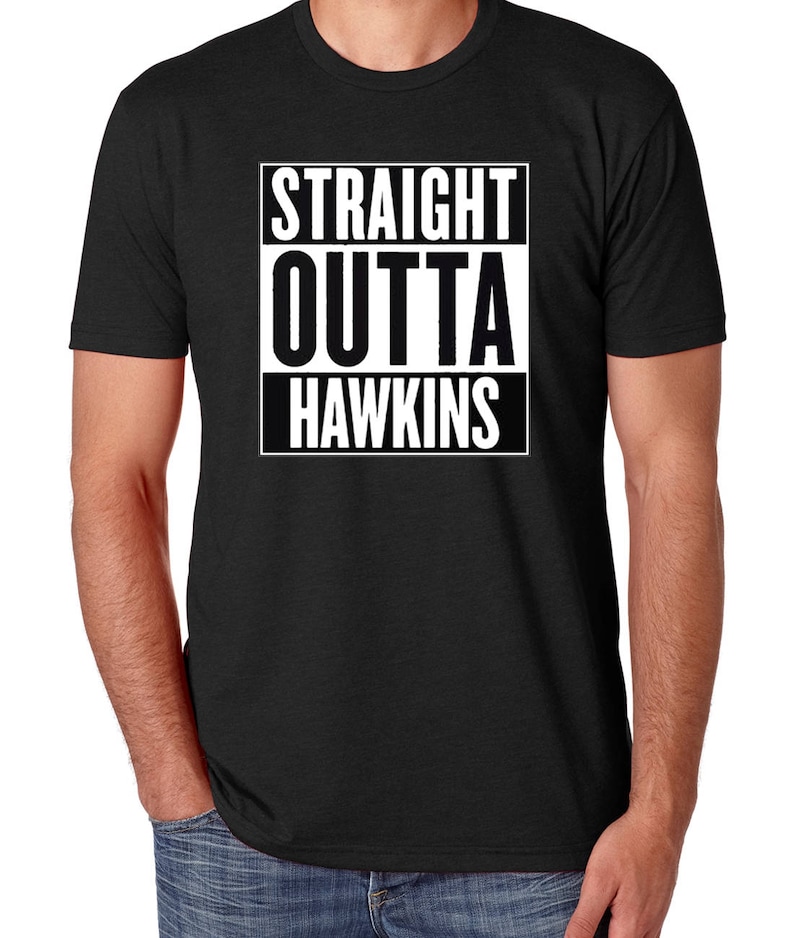 Stranger Things straight Outta Hawkins Mens | Etsy