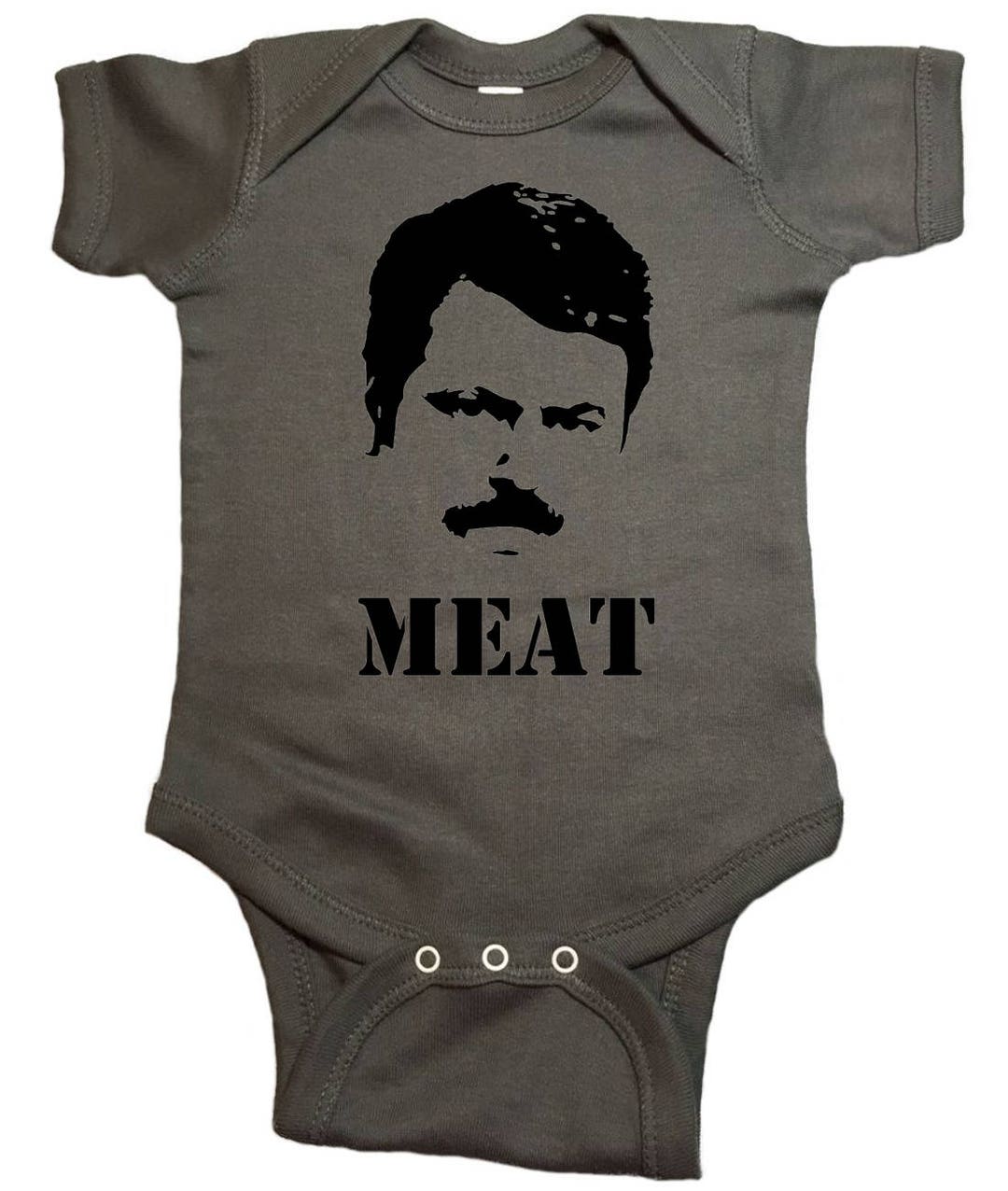 Parks and Recreation Baby "ron Swanson Meat." Bodysuit Baby Clothes - Etsy