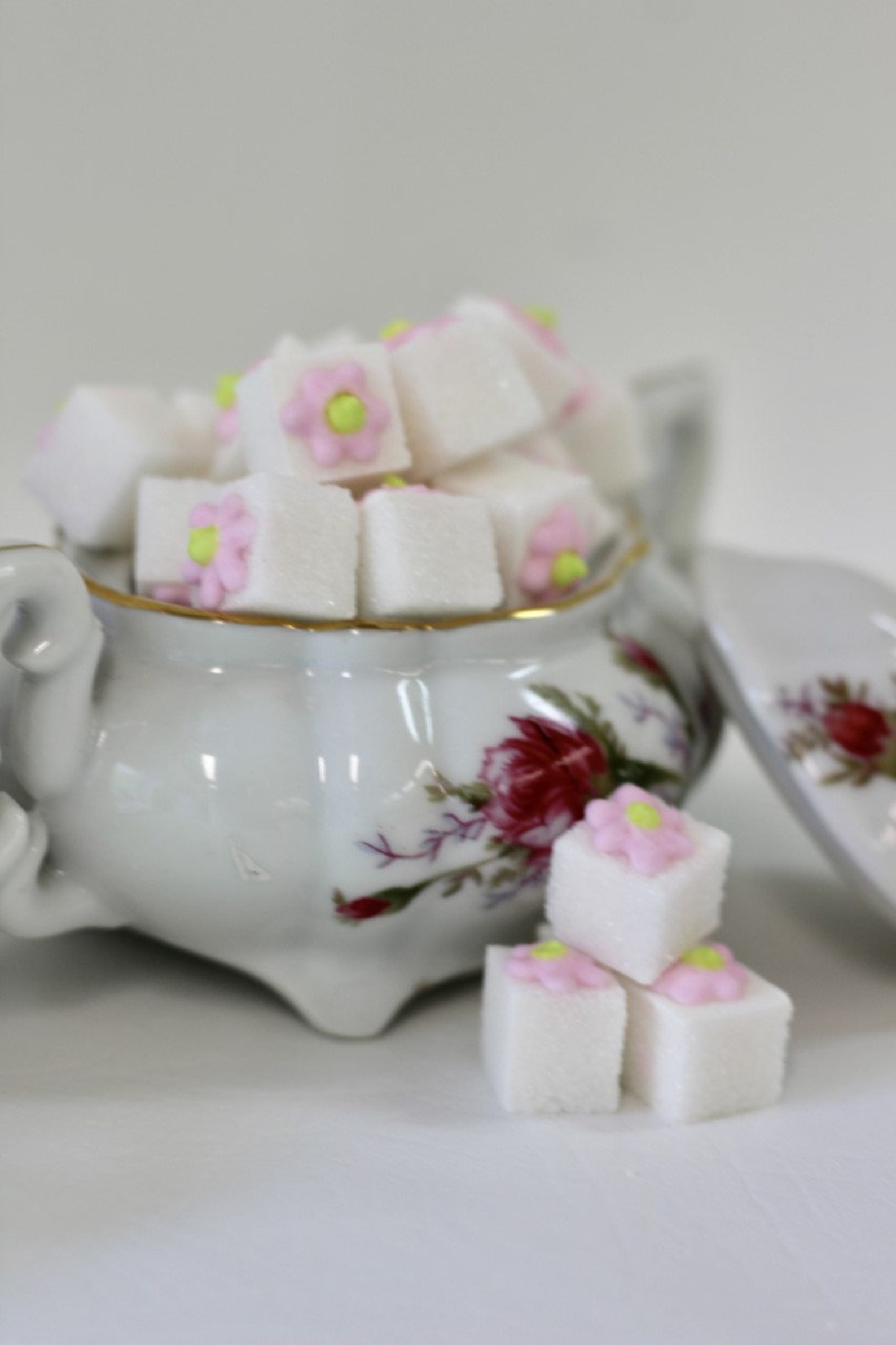 Cubes/ Decorated Pink Flower Sugar Cubes /tea Parties/sugar | Etsy