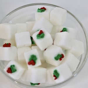 Christmas Holly Sugar Cubes/holiday Sugar Cubes/christmas Sugar/tea ...