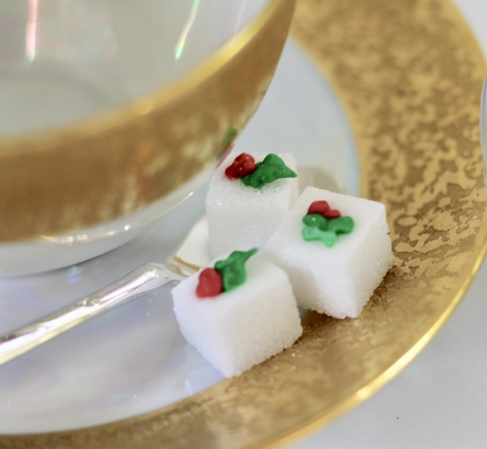 Christmas Holly Sugar Cubes/holiday Sugar Cubes/christmas Sugar/tea ...