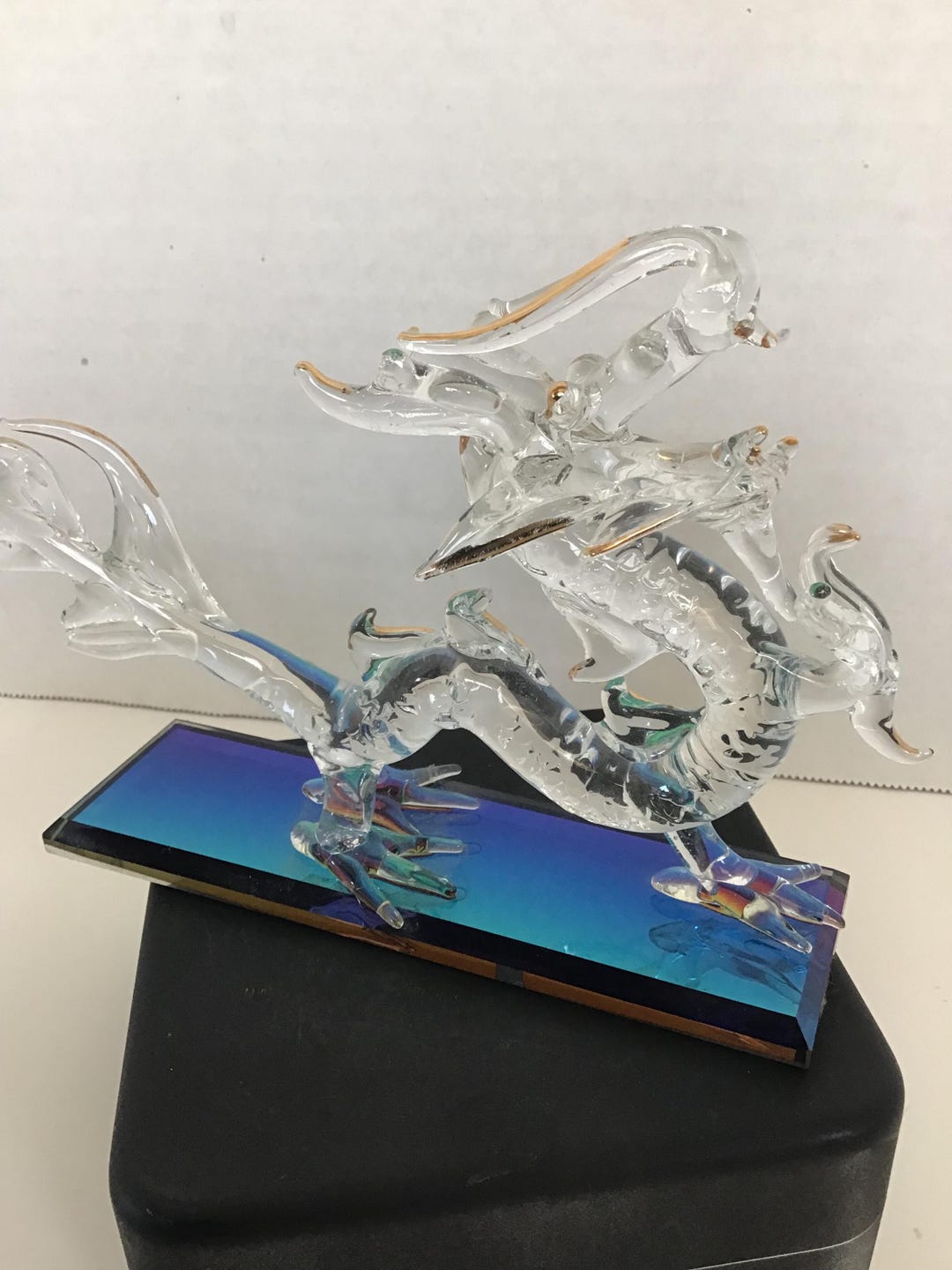 Chinese Hand Blown Glass Dragon Figurine - Etsy