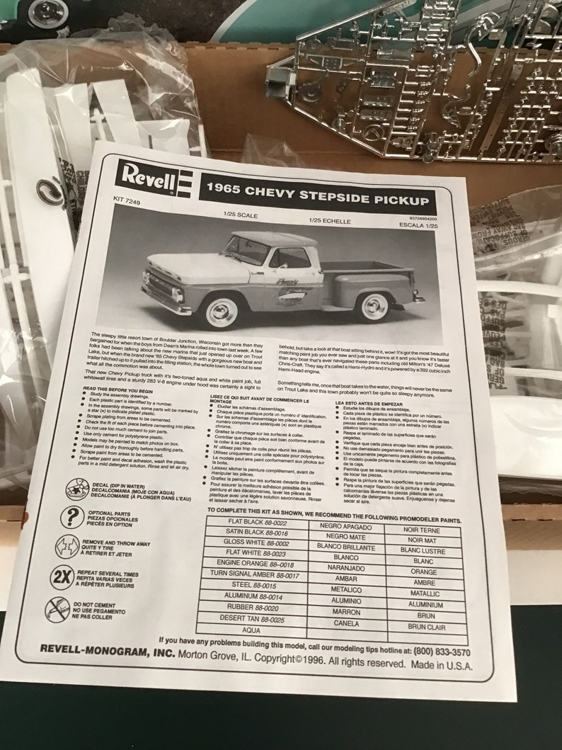 Revell 65 Chevy STEPSIDE PICKUP Truck and Hemi-hydro Combo - Etsy