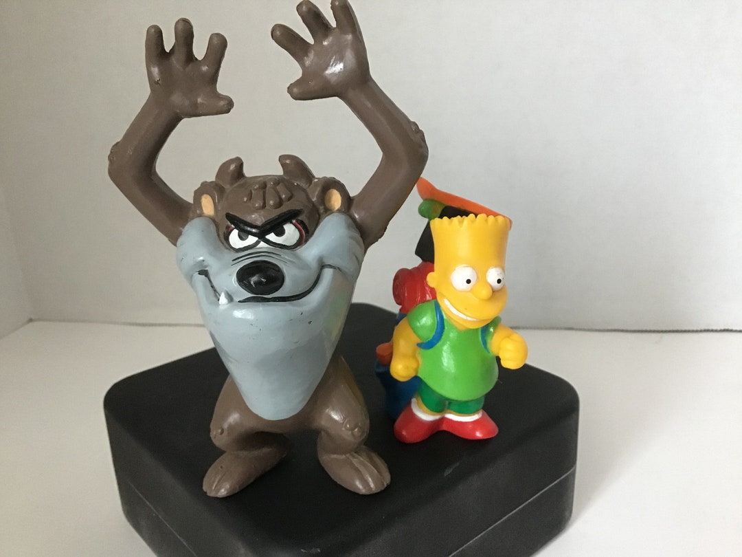 Vintage 80s Taz and Bart Simpson Figures - Etsy