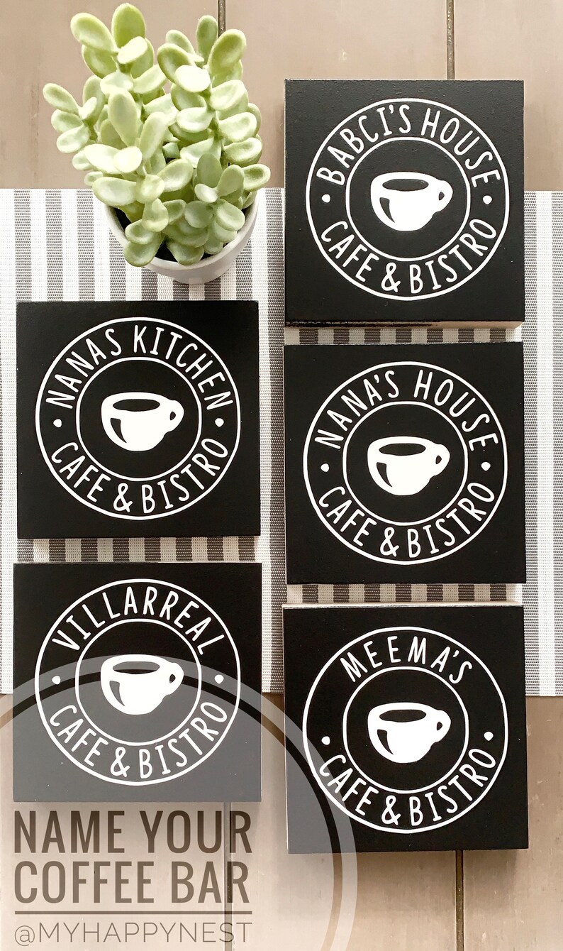 CUSTOM Mini CAFE & BISTRO Wood Sign Framed | Etsy