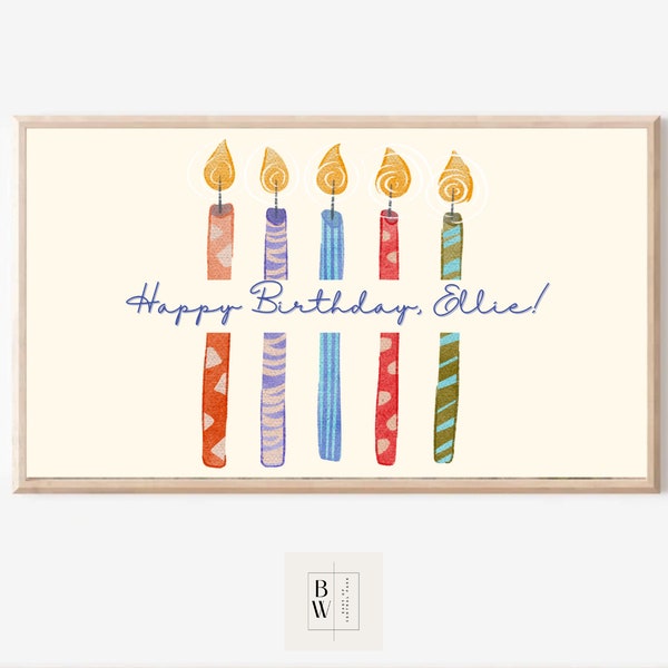 Frame Tv Art | Custom Birthday Art | Frame Tv - Etsy