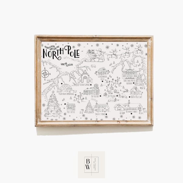 North Pole Map - Etsy