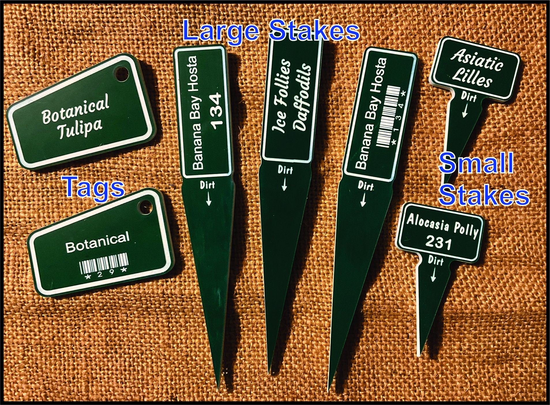 Plant Stake and Tags, Serialized, Barcodes or Just the Name. Comes ...