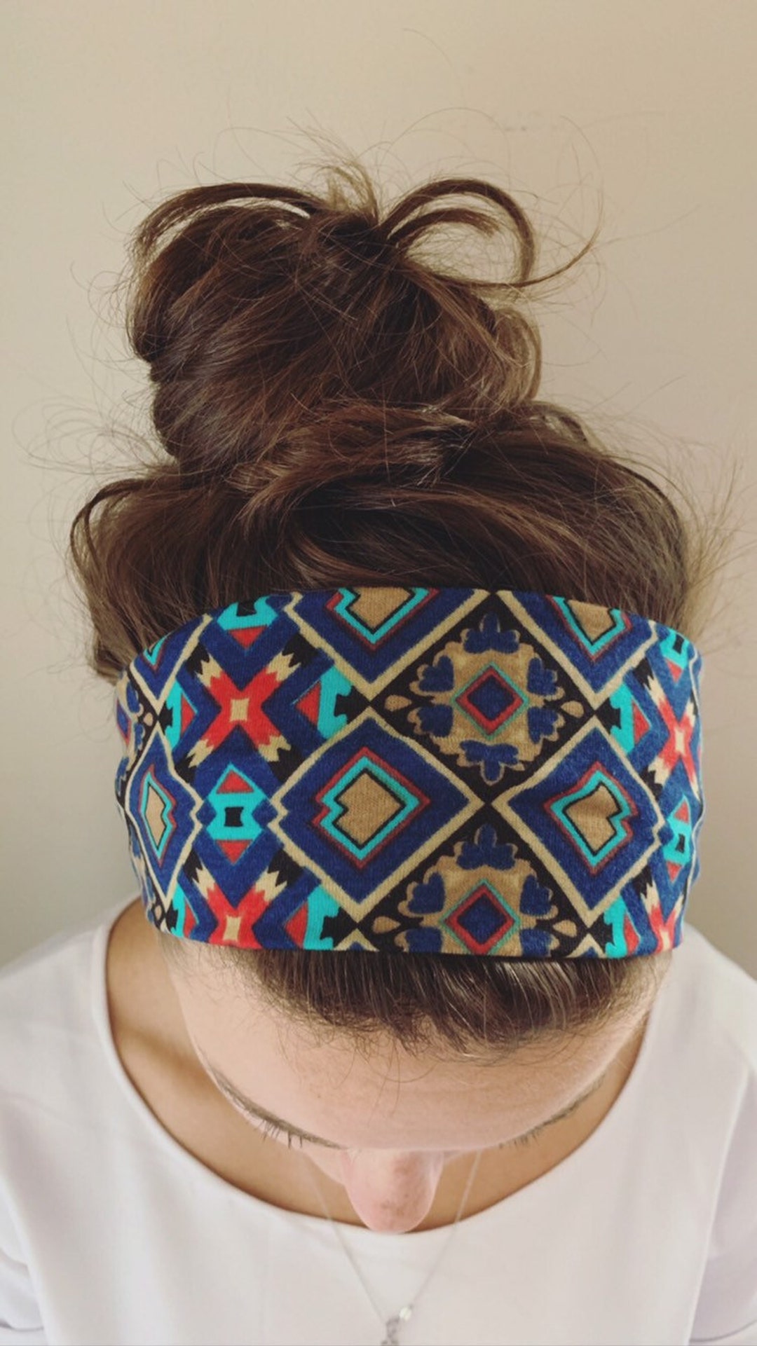 Blue Aztec Headband - Etsy