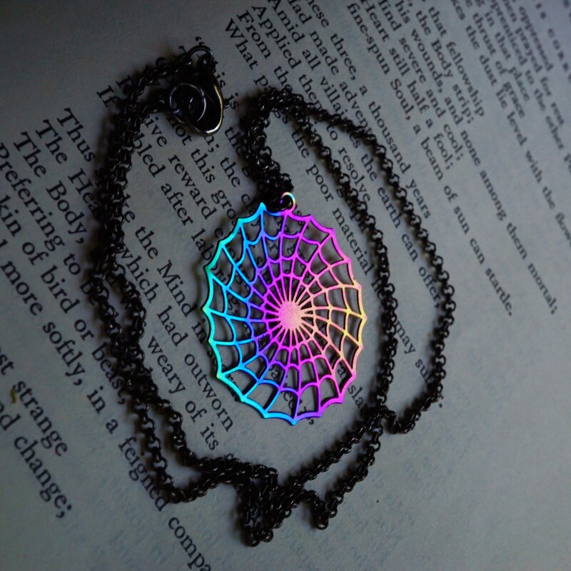 Spider Web Necklace - Etsy