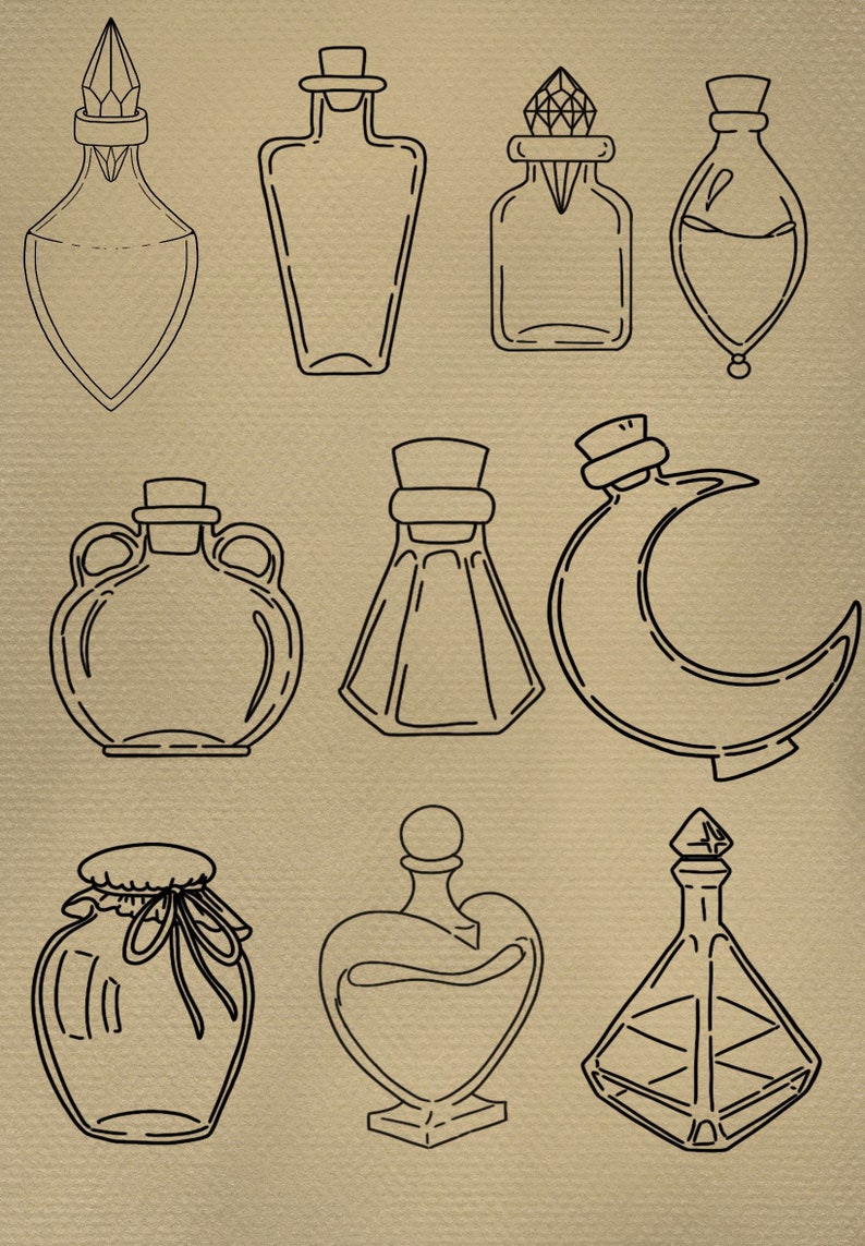 Potion Bottle Procreate Stamps - 20 Stamps - Etsy