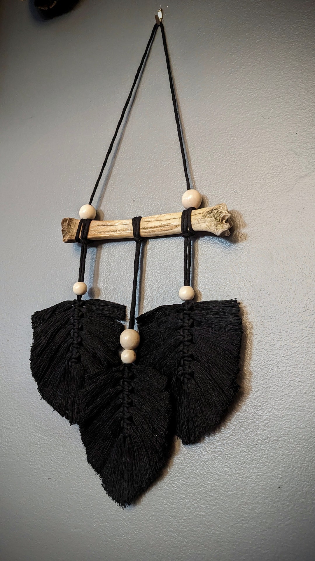 Deer Bone Macrame Wall Hanging - Etsy