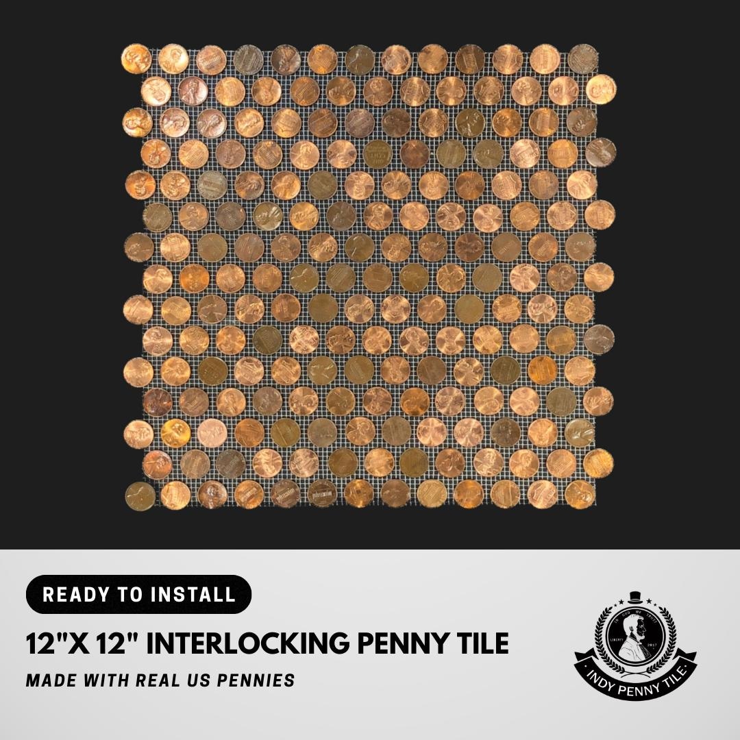 Tile Sheets of US Copper Pennies. Penny Floor and Backsplash Tiles (12 ...
