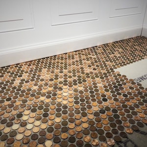 Tile Sheets of US Copper Pennies. Penny Floor and Backsplash Tiles (12 ...