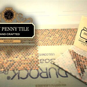Tile Sheets of US Copper Pennies. Penny Floor and Backsplash Tiles (12 ...