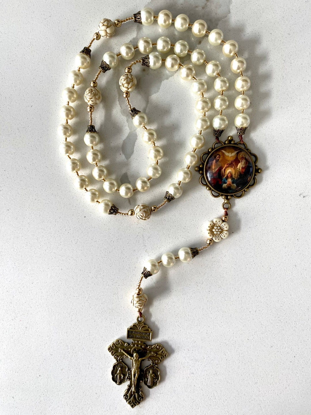 Our Lady & the Holy Trinity Rosary - Etsy