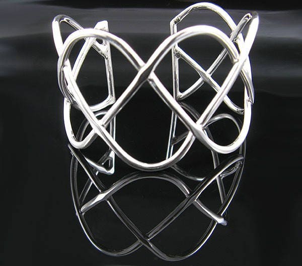 Sterling Silver Sine Waves Cuff Bracelet Genunine .925 - Etsy