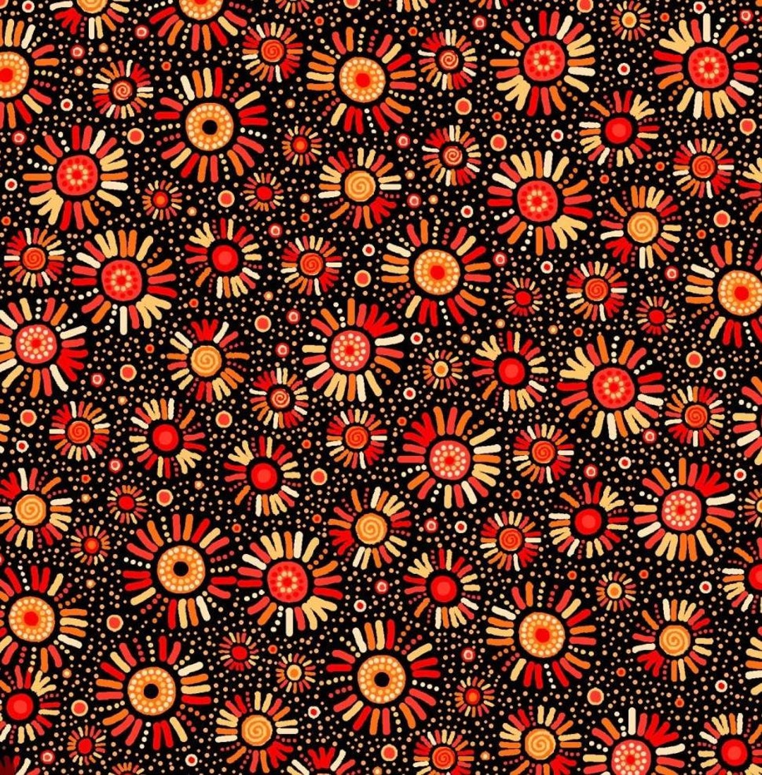 Pannotia by Oasis Fabrics Small Orange and Red Flower Cotton Quilt ...