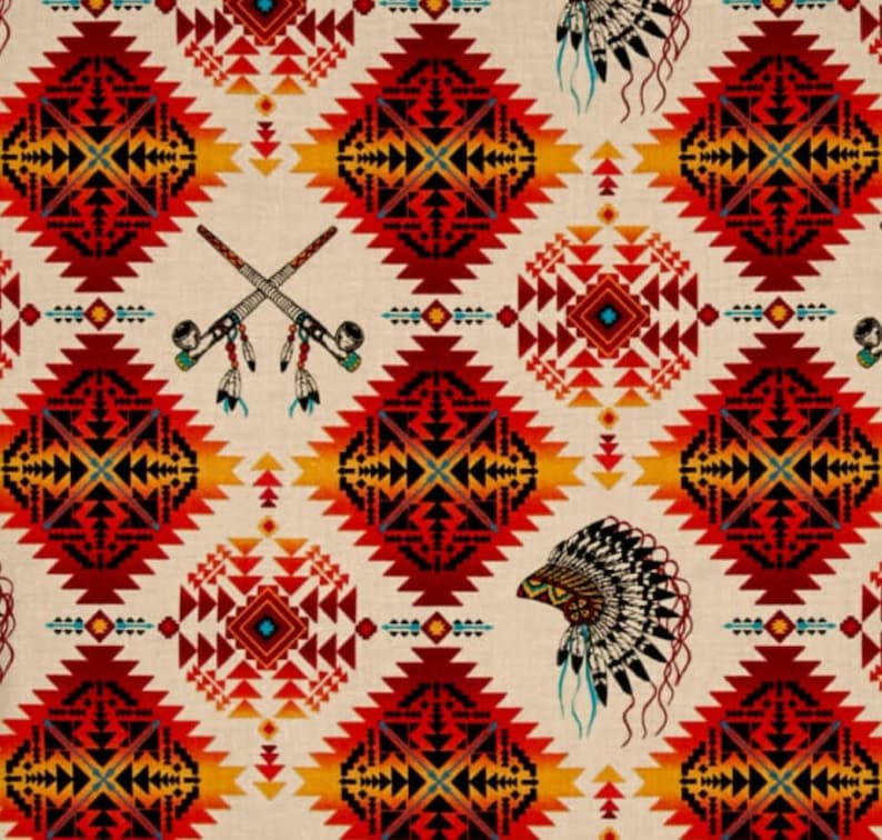 Elizabeth Studio Red Native Spirit Peace Pipes & Indian - Etsy