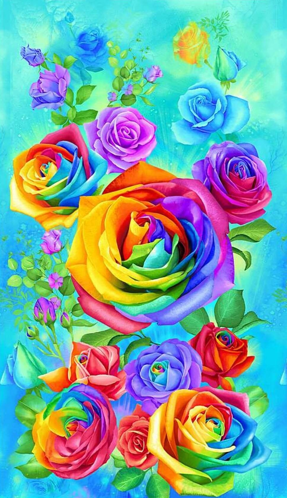 Chong A Hwang Bright Rainbow Floral Roses and Butterfly Fabric - Etsy Chong A Hwang Bright Rainbow Floral Roses and Butterfly Fabric - Etsy