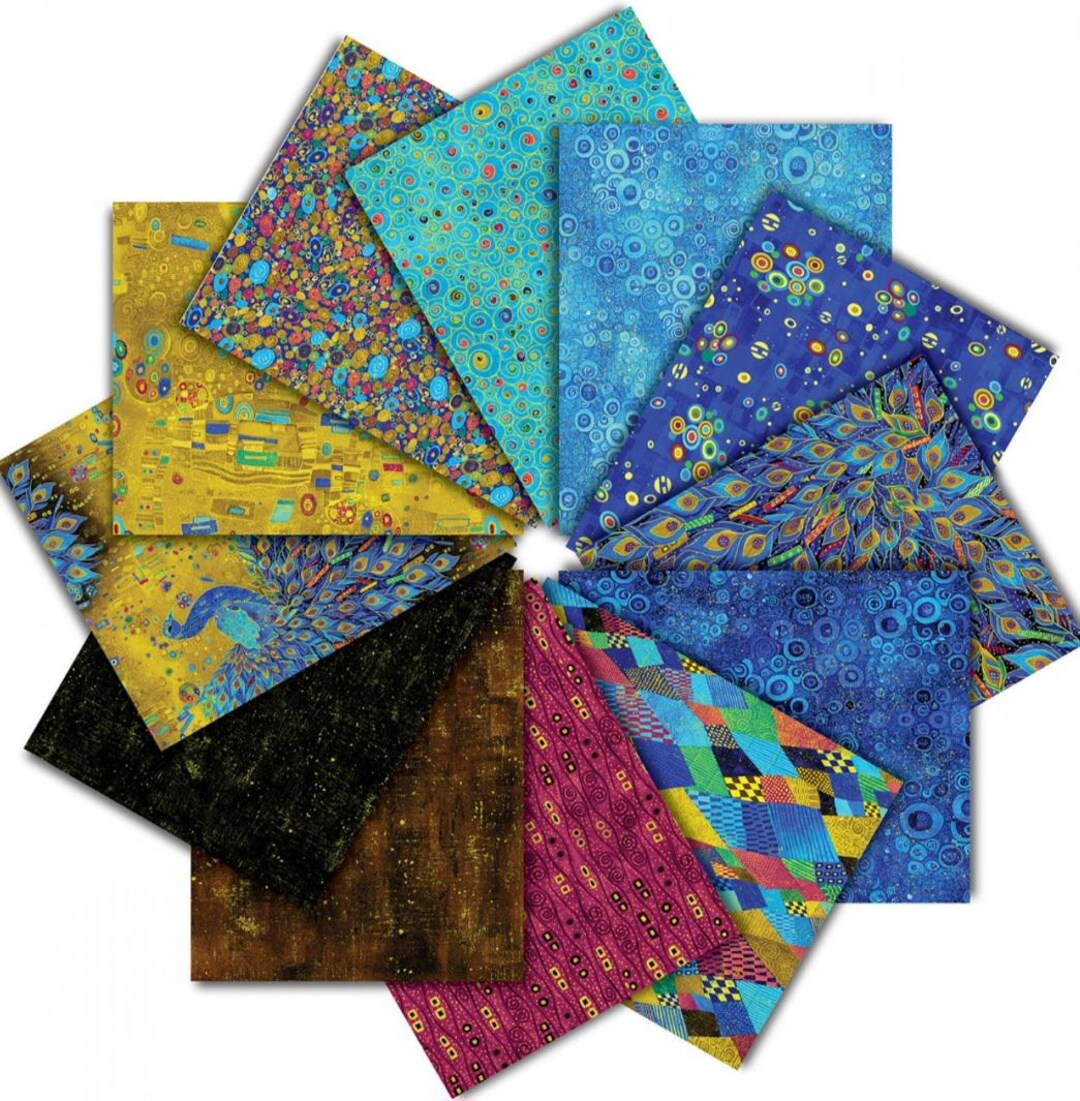 Timeless Treasures Gilded Plume Fat Quarter Bundle Cotton Quilt Fabric ...