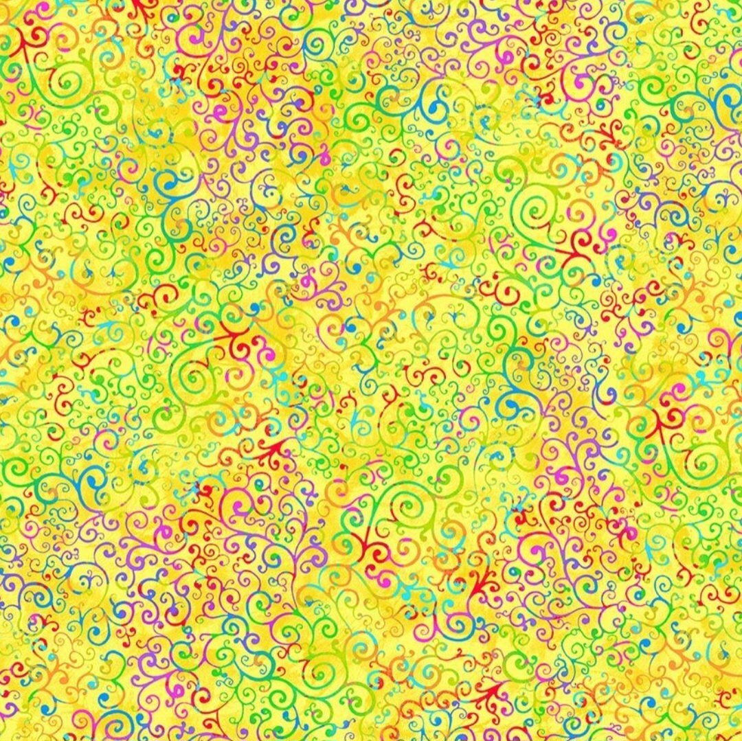 Prism by Chong A Hwang for Timeless Treasures Swirl Scroll Vines on ...