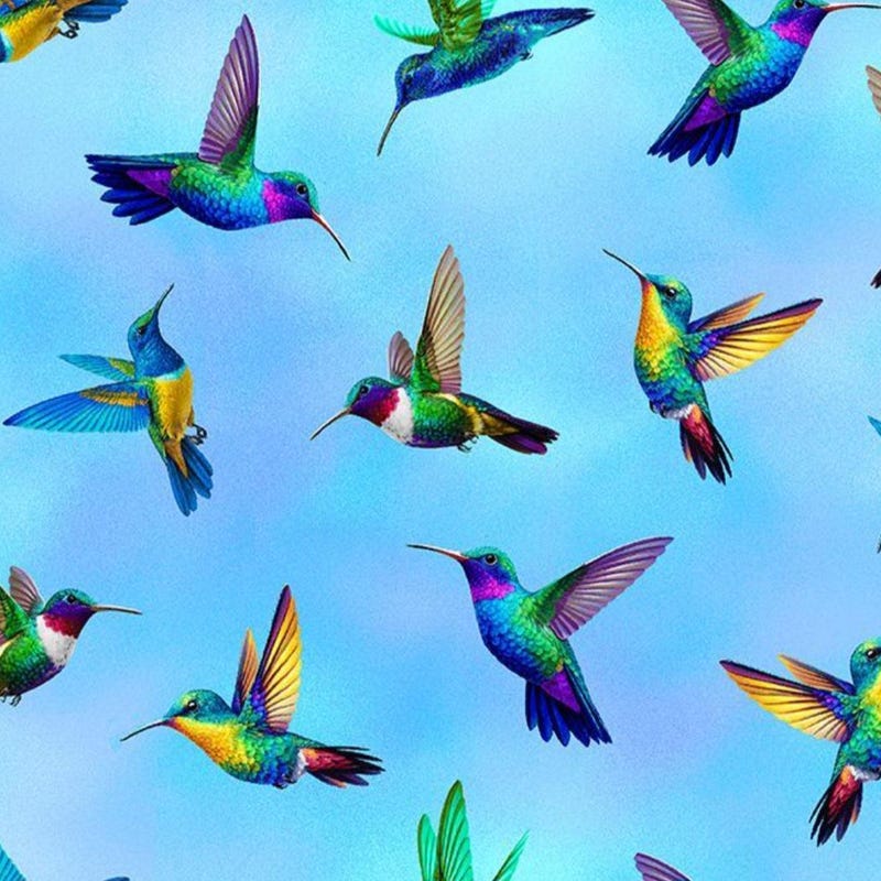 Hummingbird Fabric - Etsy