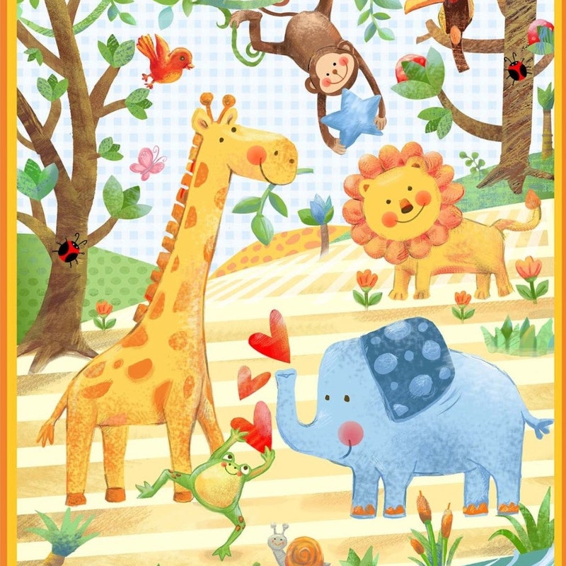 Zoo Cotton Quilting Fabric - Etsy