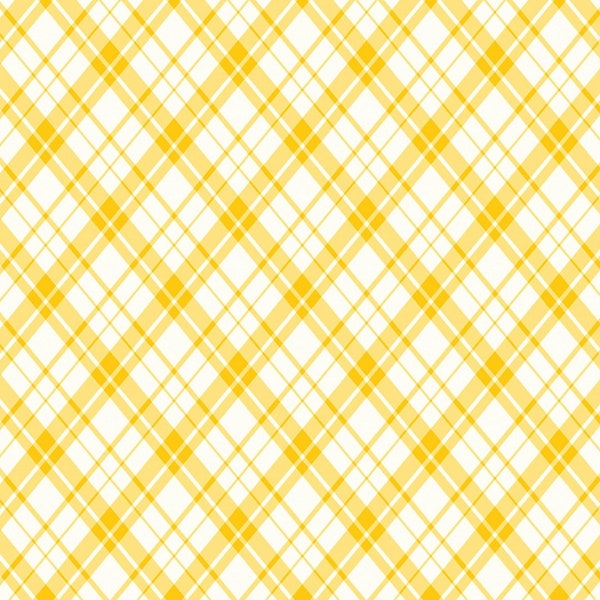 Yellow Plaid Fabric - Etsy