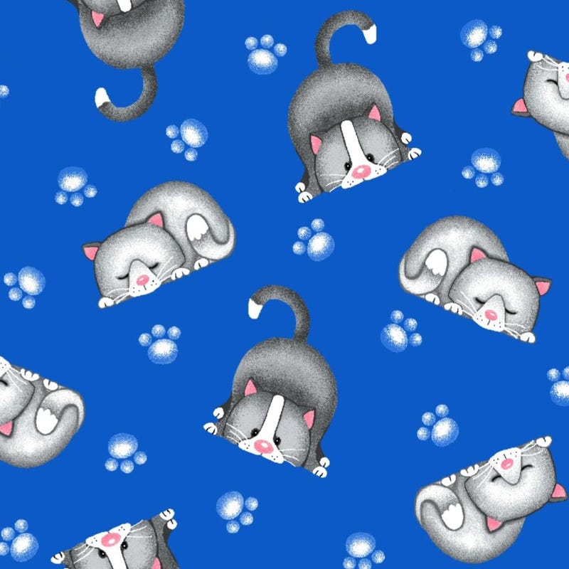 Gray Cat Fabric Cotton - Etsy