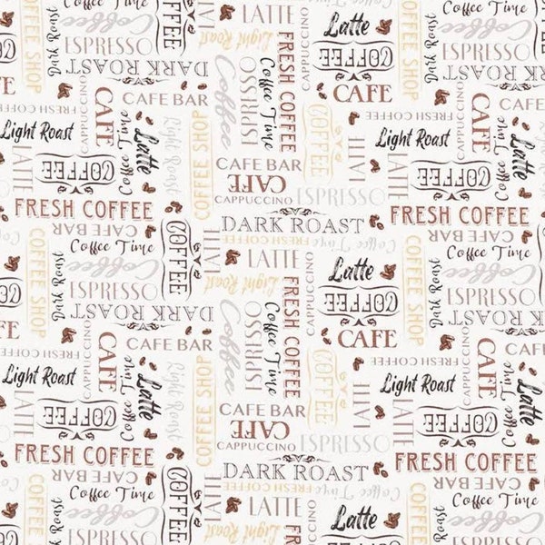 Coffee Print Fabric - Etsy