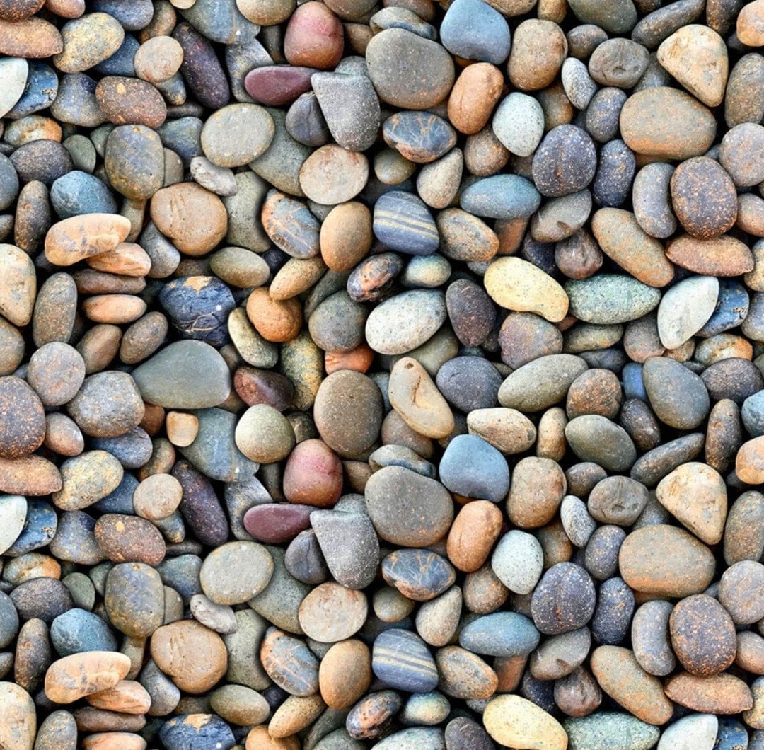 Elizabeth Studio Landscape Medley Gold Tan Pebble Rocks Cotton Quilt ...