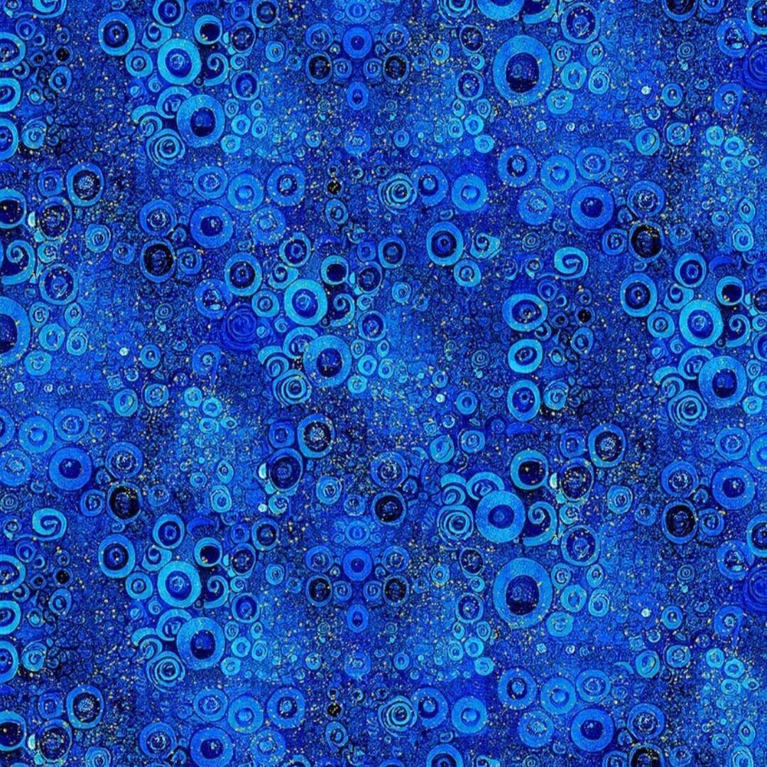 Gilded Plume by Chong A Hwang for Timeless Treasures Royal Blue Floral ...