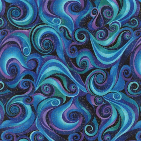Blue Swirl Fabric - Etsy